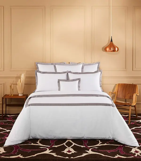 YVES DELORME Linea Platine Oxford Pillowcase - Grey