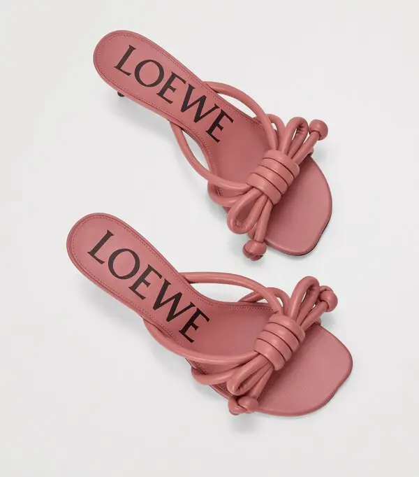 Loewe Lambskin Flamenco Knot Mules 45 - Pink