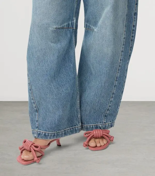 Loewe Lambskin Flamenco Knot Mules 45 - Pink