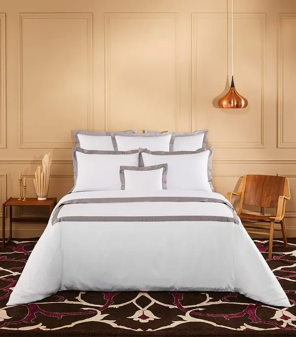 YVES DELORME Linea Platine Super King Flat Sheet - Grey
