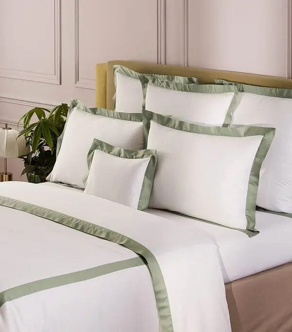 YVES DELORME Linea Verones Oxford Pillowcase - Green