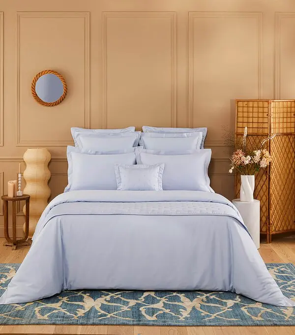 YVES DELORME Triomphe Celeste King Fitted Sheet - Blue