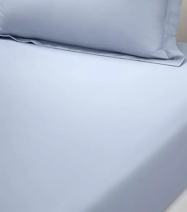 YVES DELORME Triomphe Celeste Super King Fitted Sheet - Blue