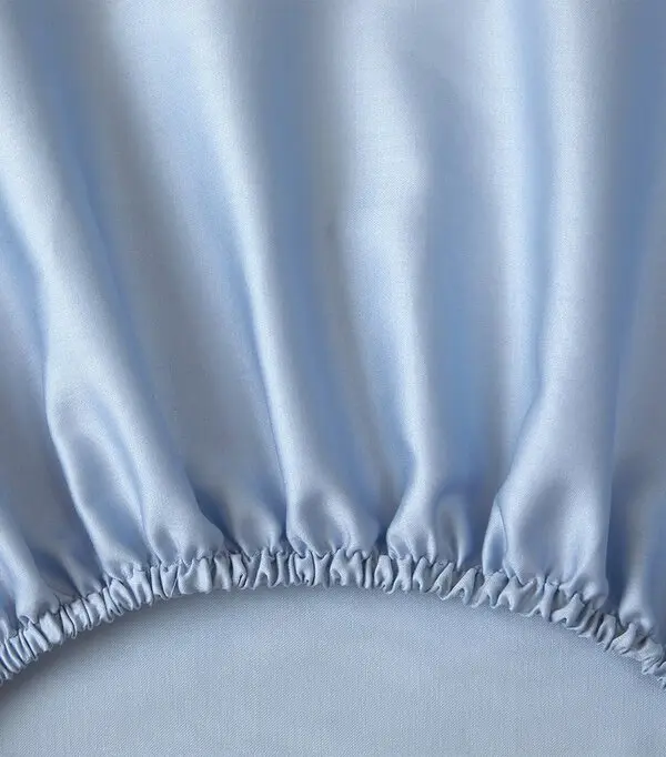 YVES DELORME Triomphe Celeste Super King Fitted Sheet - Blue