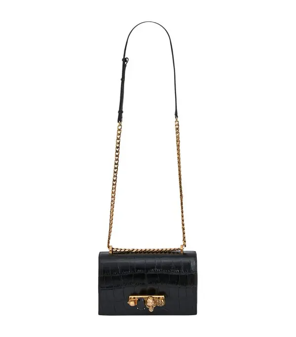 Alexander McQueen Leather Jewelled Satchel - Black