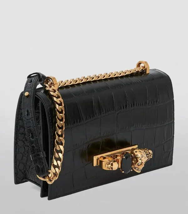 Alexander McQueen Leather Jewelled Satchel - Black