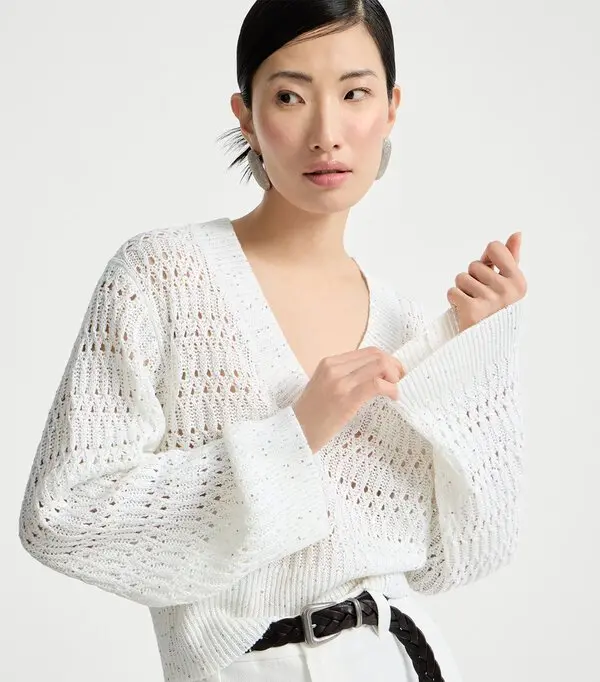 Brunello Cucinelli Linen-blend Sweater - White