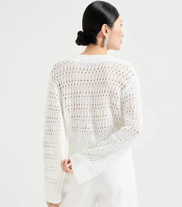 Brunello Cucinelli Linen-blend Sweater - White