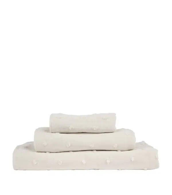 UCHINO Zero Twist Gauze Dots Hand Towel - Beige
