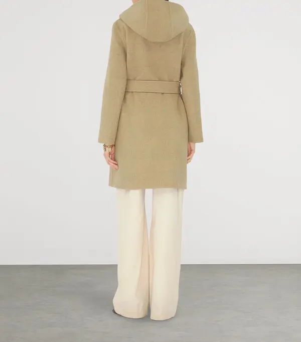 Burberry Wool Reversible Hooded Wrap Coat