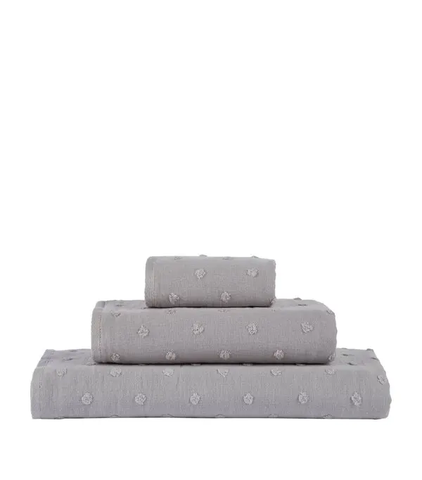 UCHINO Zero Twist Gauze Dots Hand Towel - Grey