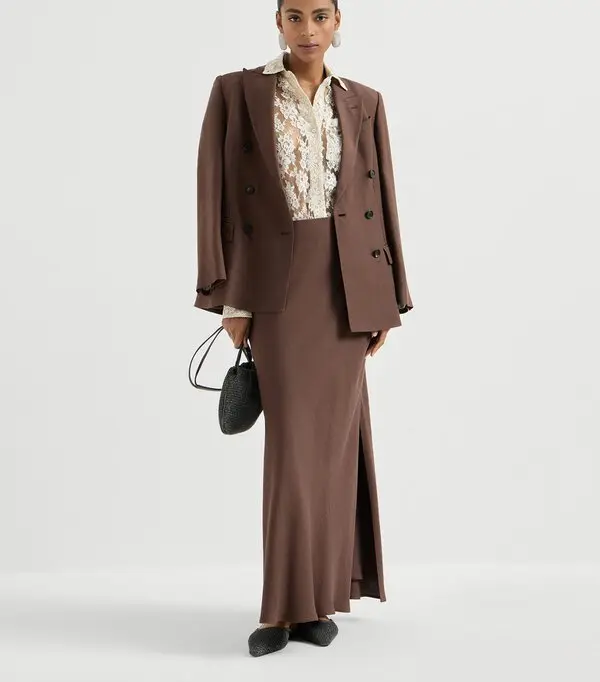 Brunello Cucinelli Twill Maxi Skirt