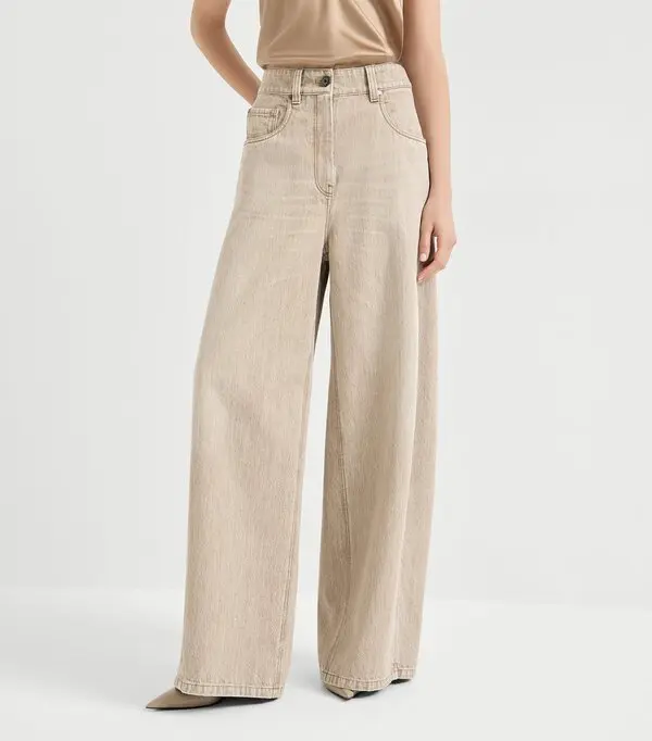 Brunello Cucinelli Wide-leg Cotton Jeans