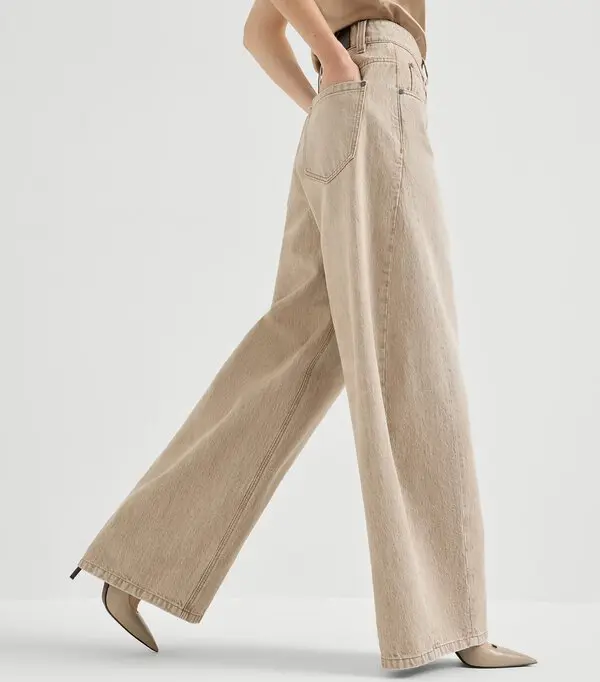 Brunello Cucinelli Wide-leg Cotton Jeans