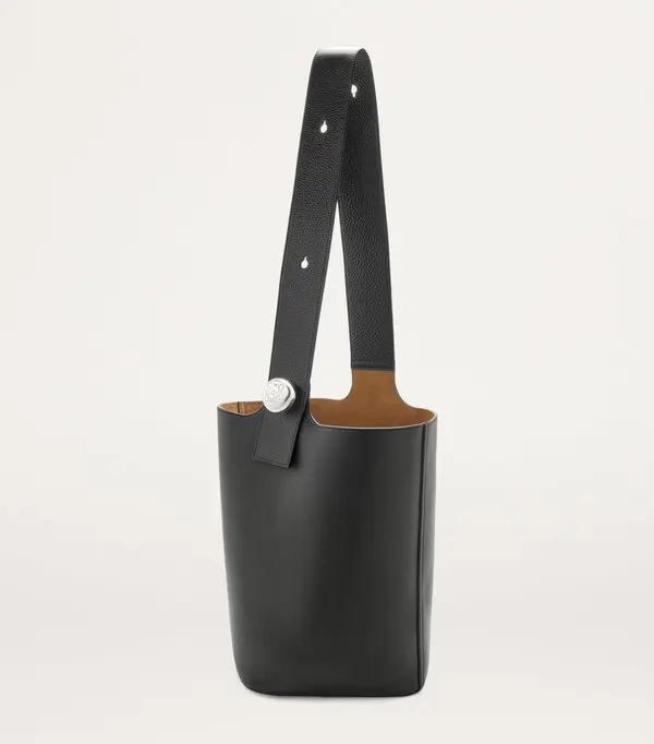 Loewe Large Leather Pebble Bucket Bag - Black