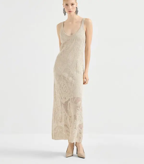 Brunello Cucinelli Linen-cotton Midi Dress