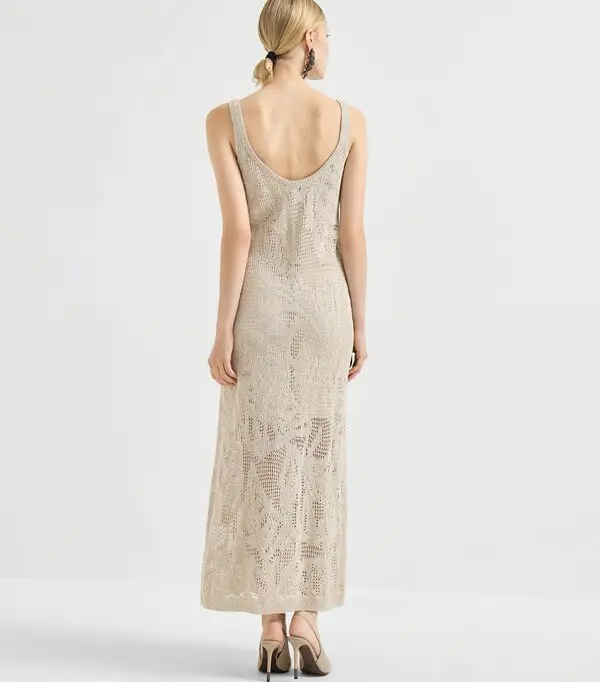 Brunello Cucinelli Linen-cotton Midi Dress