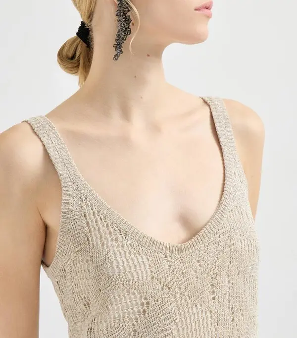 Brunello Cucinelli Linen-cotton Midi Dress