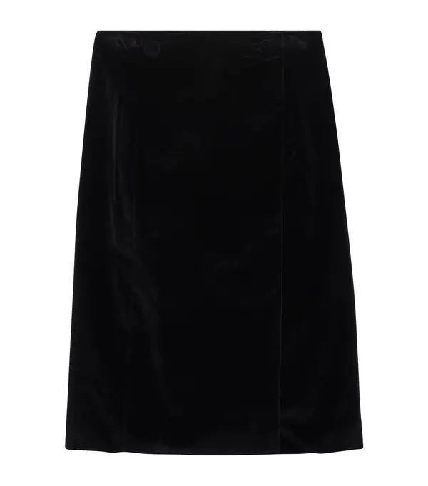 Prada Velvet Pencil Midi Skirt