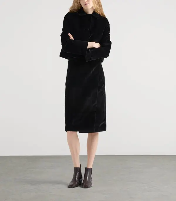 Prada Velvet Pencil Midi Skirt
