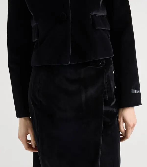 Prada Velvet Pencil Midi Skirt