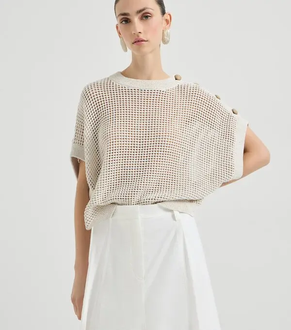 Brunello Cucinelli Cotton-blend Net Top