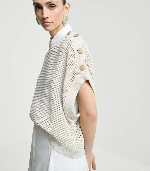 Brunello Cucinelli Cotton-blend Net Top