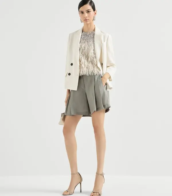 Brunello Cucinelli Linen Pleated Shorts