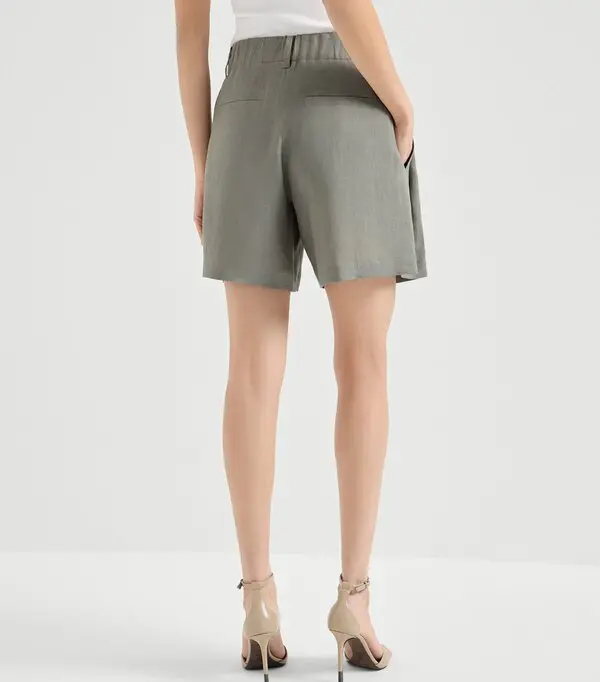 Brunello Cucinelli Linen Pleated Shorts