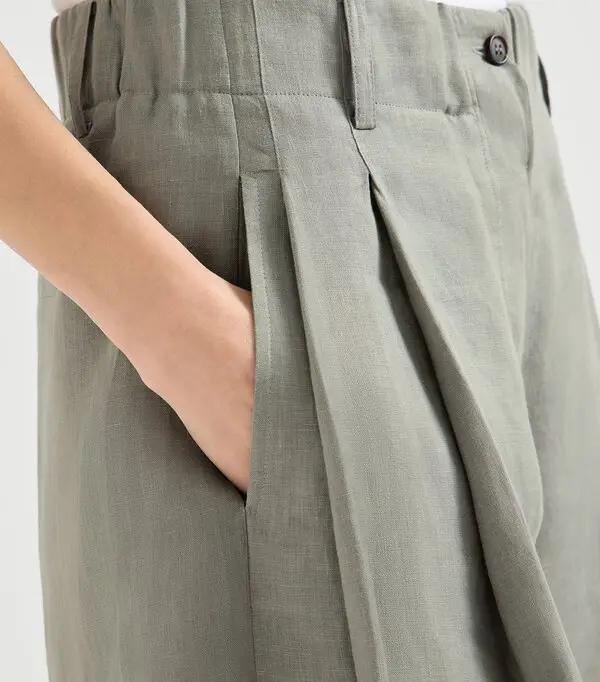 Brunello Cucinelli Linen Pleated Shorts
