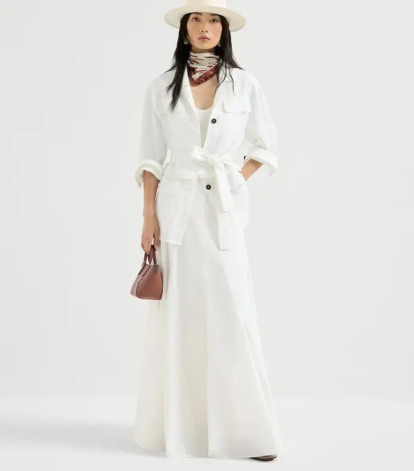 Brunello Cucinelli Sable Silk Crepe Tank Top