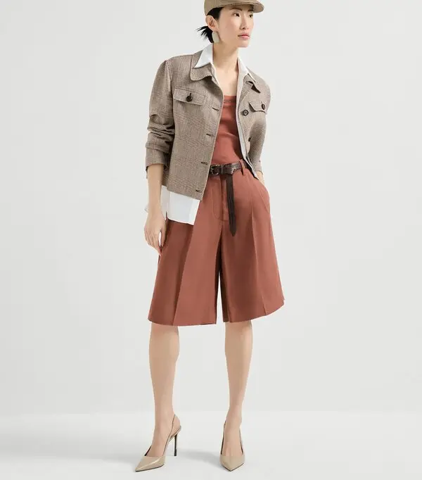 Brunello Cucinelli Twill Pleated Shorts