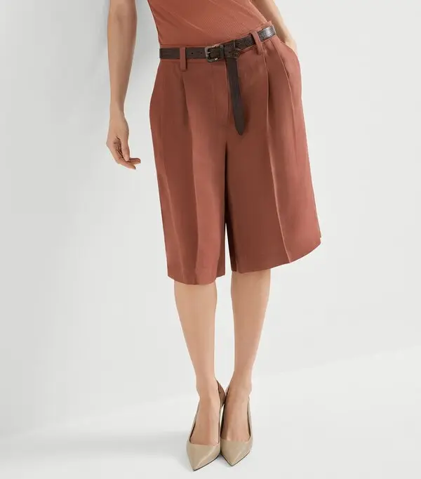 Brunello Cucinelli Twill Pleated Shorts