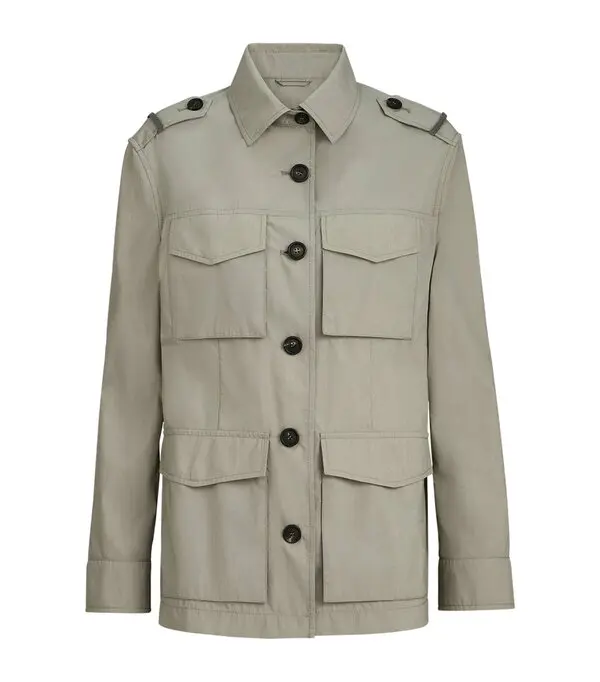 Brunello Cucinelli Techno Cotton Poplin Jacket - Brown
