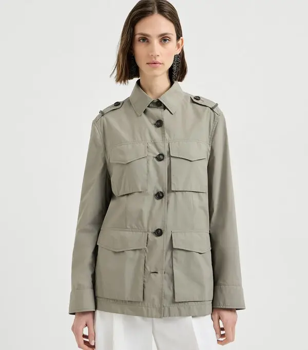 Brunello Cucinelli Techno Cotton Poplin Jacket - Brown