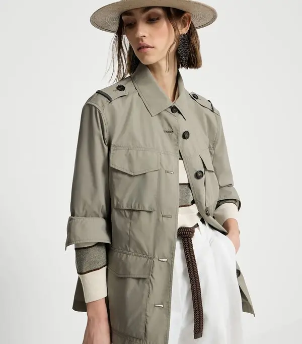 Brunello Cucinelli Techno Cotton Poplin Jacket - Brown