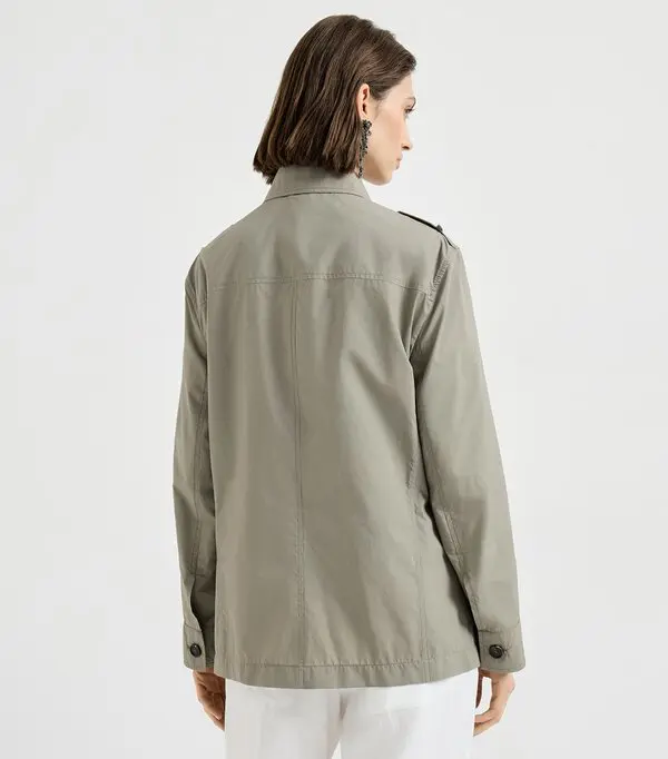 Brunello Cucinelli Techno Cotton Poplin Jacket - Brown
