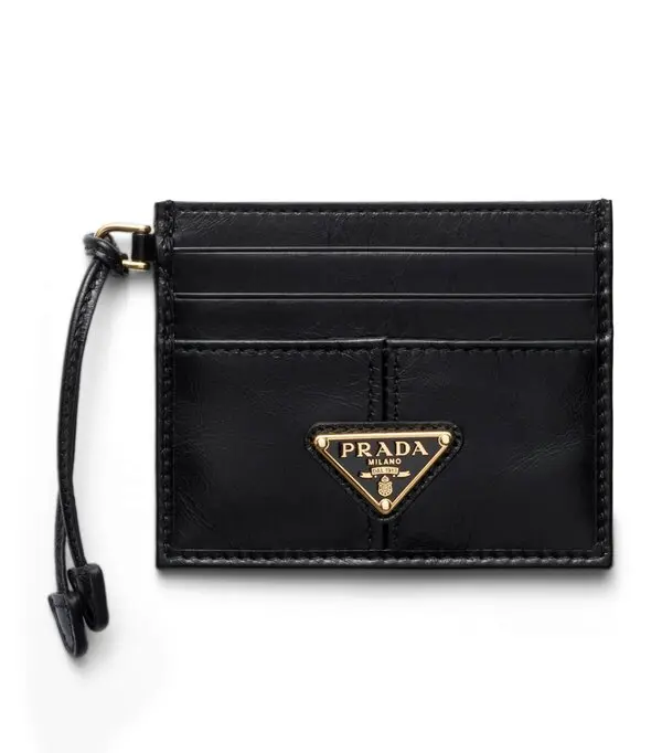 Prada Leather Card Holder - Black