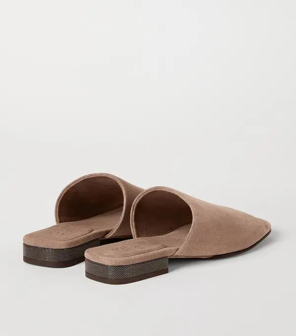 Brunello Cucinelli Suede Open-toe Mules