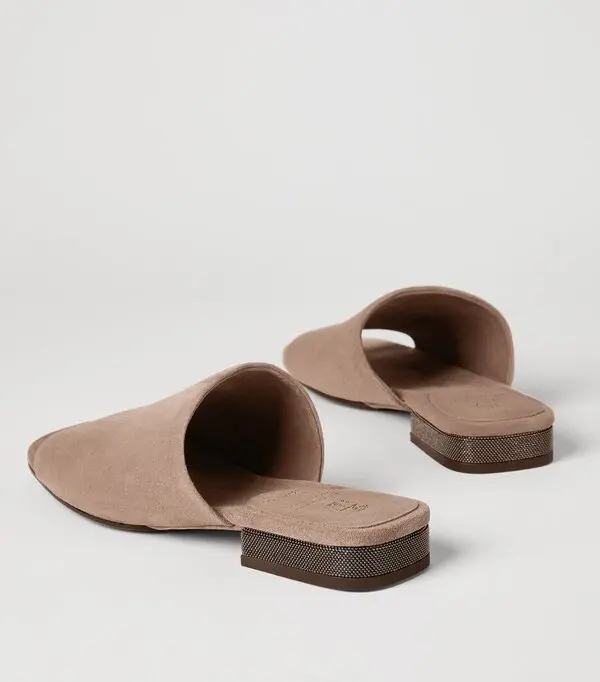 Brunello Cucinelli Suede Open-toe Mules