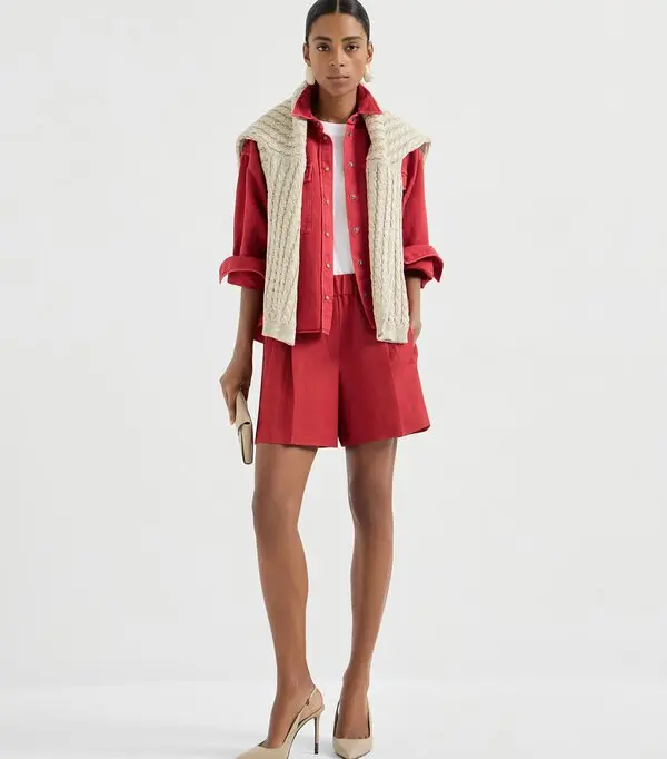 Brunello Cucinelli Cotton-linen Garment-dyed Shirt - Red