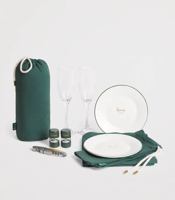 Harrods Fitted Champagne Picnic Basket For Two