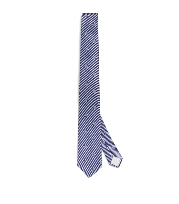 Giorgio Armani Silk Stripe Jacquard Tie - Blue