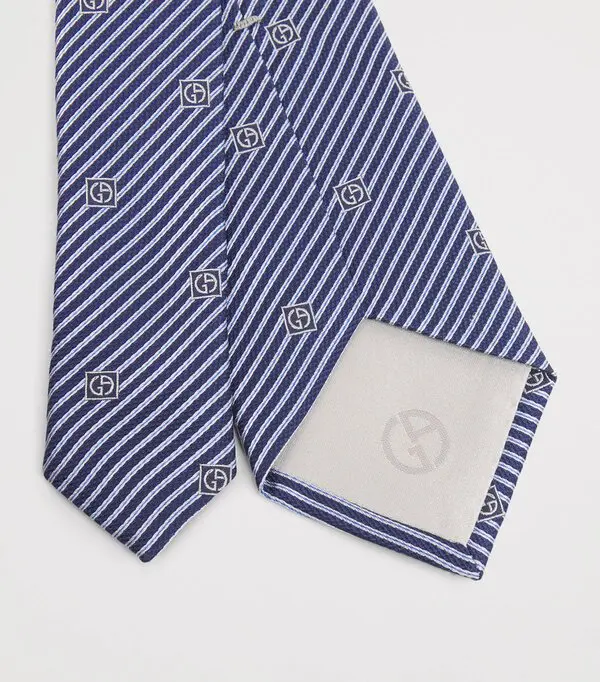 Giorgio Armani Silk Stripe Jacquard Neck Tie