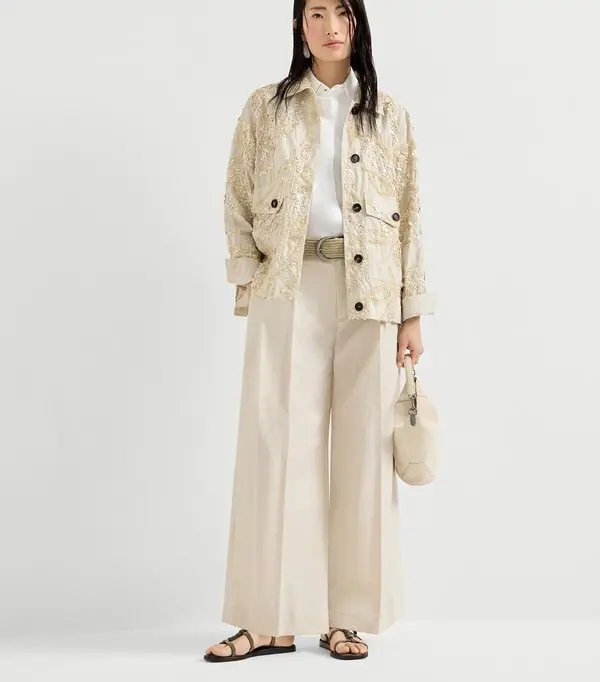 Brunello Cucinelli Cotton-blend A-line Trousers