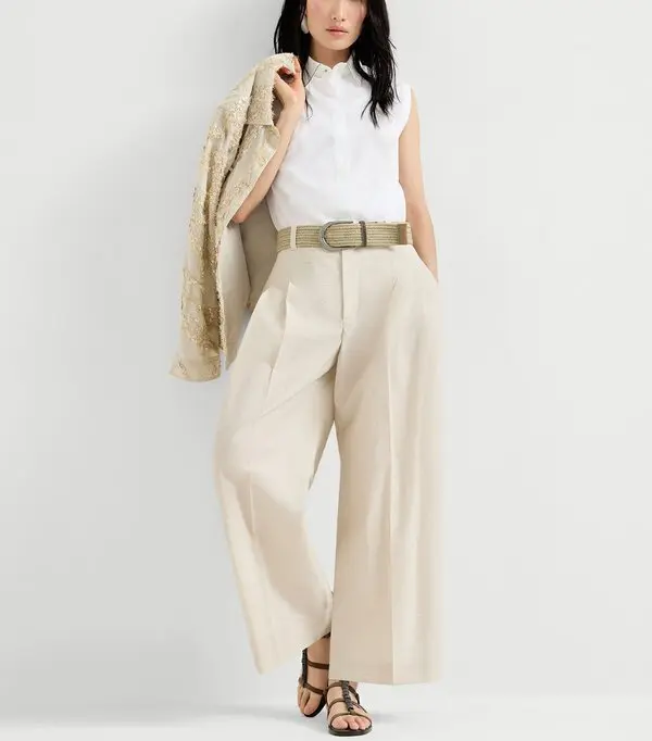 Brunello Cucinelli Cotton-blend A-line Trousers