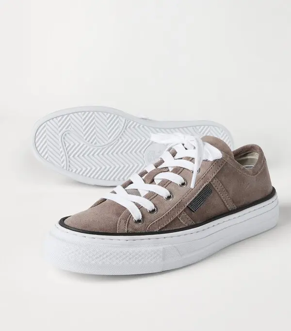 Brunello Cucinelli Suede Monili Sneakers