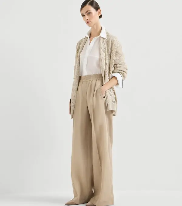 Brunello Cucinelli Cotton Organza Wide-leg Trousers