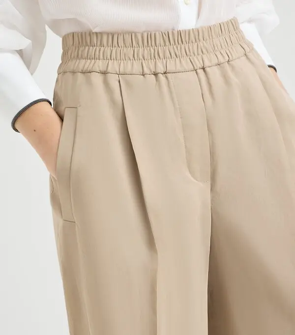 Brunello Cucinelli Cotton Organza Wide-leg Trousers