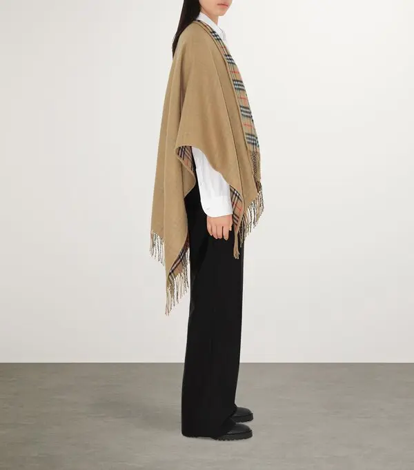 Burberry Wool Reversible Check Cape
